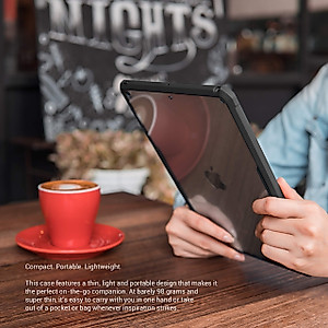 TineeOwl iPad 9/8/7 (10.2-Inch, 2021/2020/2019 Model, 9th / 8th / 7th Generation) Ultra Slim Clear Case, Flexible TPU, Lightweight, Thin (Black)