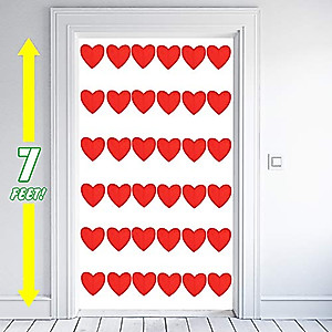 JOYIN 27 Pieces Valentines Day Decoration Kit with 1 Heart Shaped Garland, 2 Tissue Fans, 2 Tissue Poms, 6 Heart String, 8 Double Swirls and 4 Foil Cutouts Swirls and 4 Cardstock Cutouts Swirls