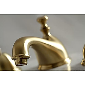 Kingston Brass KS3967AX 8 in. Widespread Bathroom Faucet, Brushed Brass