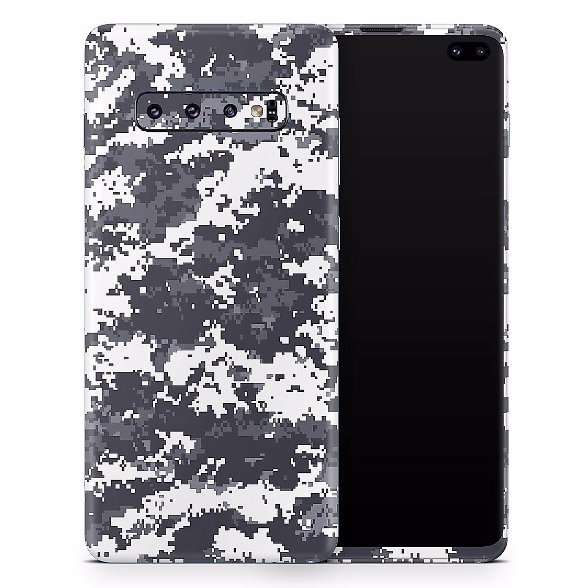 DesignSkinz White and Gray Digital Camouflage Protective Vinyl Decal Wrap Skin Cover Compatible with The Samsung Galaxy S20 (Screen Trim & Back Glass Skin)
