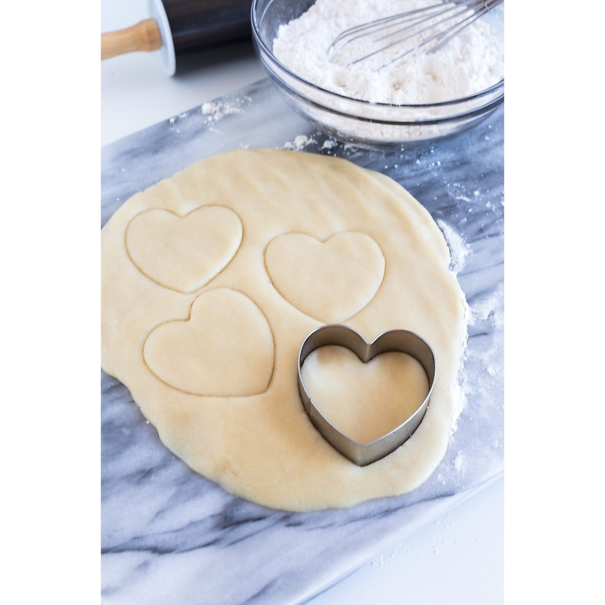 Fox Run, Tinplated Steel 2.5-inch Heart Cookie Cutter, WHITE