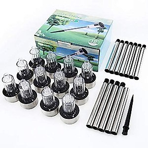 Foxdott Solar Lights Outdoor, 12Pack solar pathway lights outdoor, Waterproof, LED Landscape garden lights Solar Powered, Outdoor Lights Solar Garden Lights for Pathway, Walkway, Patio, Yard, Driveway