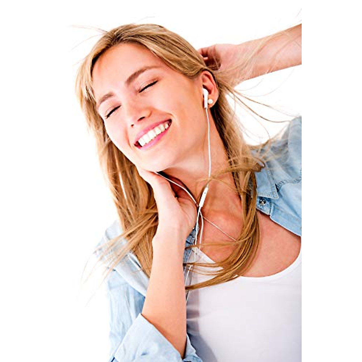 Headphones with Microphone Certified in-Ear Headphone 3.5mm Noise Isolating Earphones Headset for Laptop Tablet Android Smartphones (White) 1-Pack