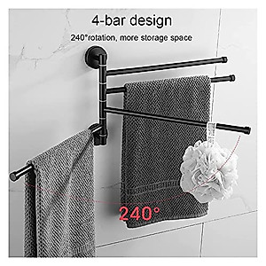 Towel BAR Rack Household Bathroom Activity Towel Bar,Stainless Steel Rotating Towel Rack,Bathroom Washing Rack Folding Three Rod Towel Storage Holder Bathroom Hardware/Blue (Color : Painted Butterfly