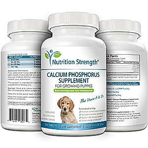 Nutrition Strength Calcium Phosphorus for Dogs Supplement, Provide Calcium for Puppies, Promote Healthy Dog Bones and Puppy Growth Rate, Dog Bone Supplement, 120 Chewable Tablets