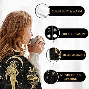 Aries Gifts for Women, Aries Zodiac Blanket 60"X50", Witchy Gifts,Aries Gothic Gifts Aries Astrology Decor Tarot Moon Constellation Soft Throw Blanket