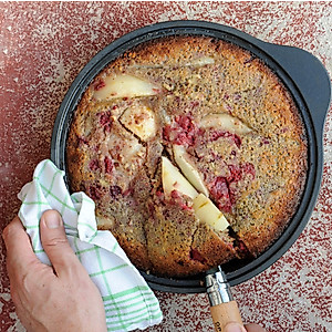 Chasseur French Enameled Cast Iron Tajine with Ceramic Cone Lid, 12-inch Diameter, Red.