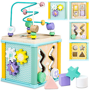 Busy Board for Toddlers Montessori Sensory Board Travel Toys Airplane Activities Road Trip Toys Learning Educational Activity Board Gift for Babies Boy & Girl