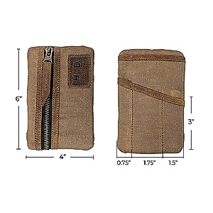 Hide & Drink, Multi-Tool Pocket Pouch, Compact Multipurpose EDC Zippered Bag, Mini Camping Tool Case, Waxed Canvas, Knife Holster, Handmade Slim Organizer (Fatigue)