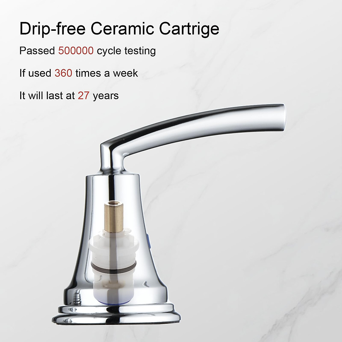 RKF Faucet- Replacement Lever Handles with Valve Faucet Accessory Faucet Parts Faucet Kit Chrome Polished B023