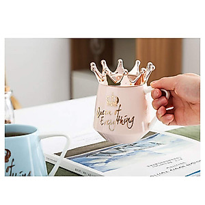 BLOSDREAM Pink Mug Cup Pink Coffee Mugs for Coffee Tea Ceramic Coffee or Tea Mugs Birthday Gifts for Women Funny Birthday Gift Ideas for Her,Friends(Pink)