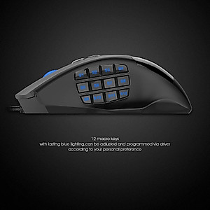 Havit MMO Gaming Mouse Wired 12000DPI 19 Programmable Button Optical Sensor Pixart PMW3360 (HV-MS735)