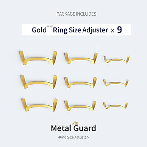 9 Pack Filled Metal Ring Guard,Invisible Ring Size Adjuster Set for Loose Rings,Ring Guard,Ring Sizer,Fit for Men and Women Rings,Golden