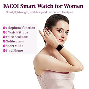 FACOI Android Smart Watches for Women - Smart Watch for iPhone Compatible Android Phones Gifts for Moms,Activity Fitness Tracker with Answer Call Stainless Band Heart Rate SpO2 Sleep Tracker