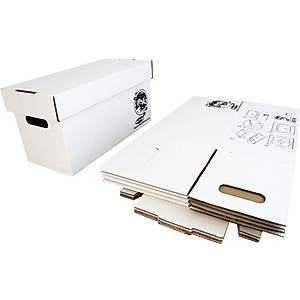 Square Deal Recordings & Supplies Set of 5-7 inch 45rpm Vinyl Record Storage Box - Sturdy Cardboard with Removable Lid - Holds up to 200 7 inch Records