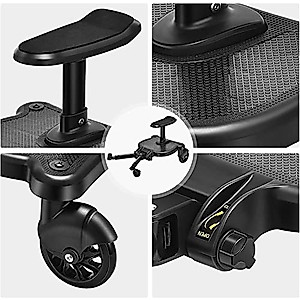 Universal Stroller Board Buggy Board with Detachable Seat, Stroller Glider Board Suitable for Most Brands of Strollers, Stroller Standing Board, Holds Children Up to 55lbs (Black)