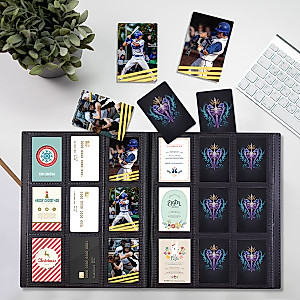 JIQEZNL Card Binder, 360 Pockets Upgraded Trading Card Binders, Cards Collection Binder 9 Pocket, Side Loading Yugioh Binder Book Holder for MTG, TCG, Sport, Football, Baseball Collector Cards - Black