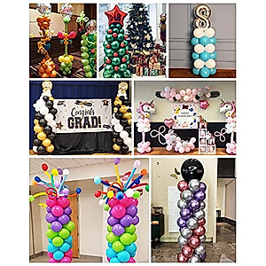 YALLOVE Balloon Column Stand Set of 4, 7 Feet Height Adjustable Balloon Tower Pillar with Reusable Metal Telescopic Design for Birthday, Wedding, Baby Shower, Graduation Party Decoration