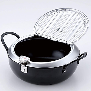 Wahei Freiz TM-9090 Tempura Pot, Imono Koji from Tsubamesanjo, 9.4 inches (24 cm), Iron Lid, Induction Compatible, Made in Japan