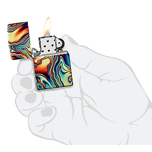 Zippo Colorful Swirl Design Glow in The Dark 540 Color Pocket Lighter
