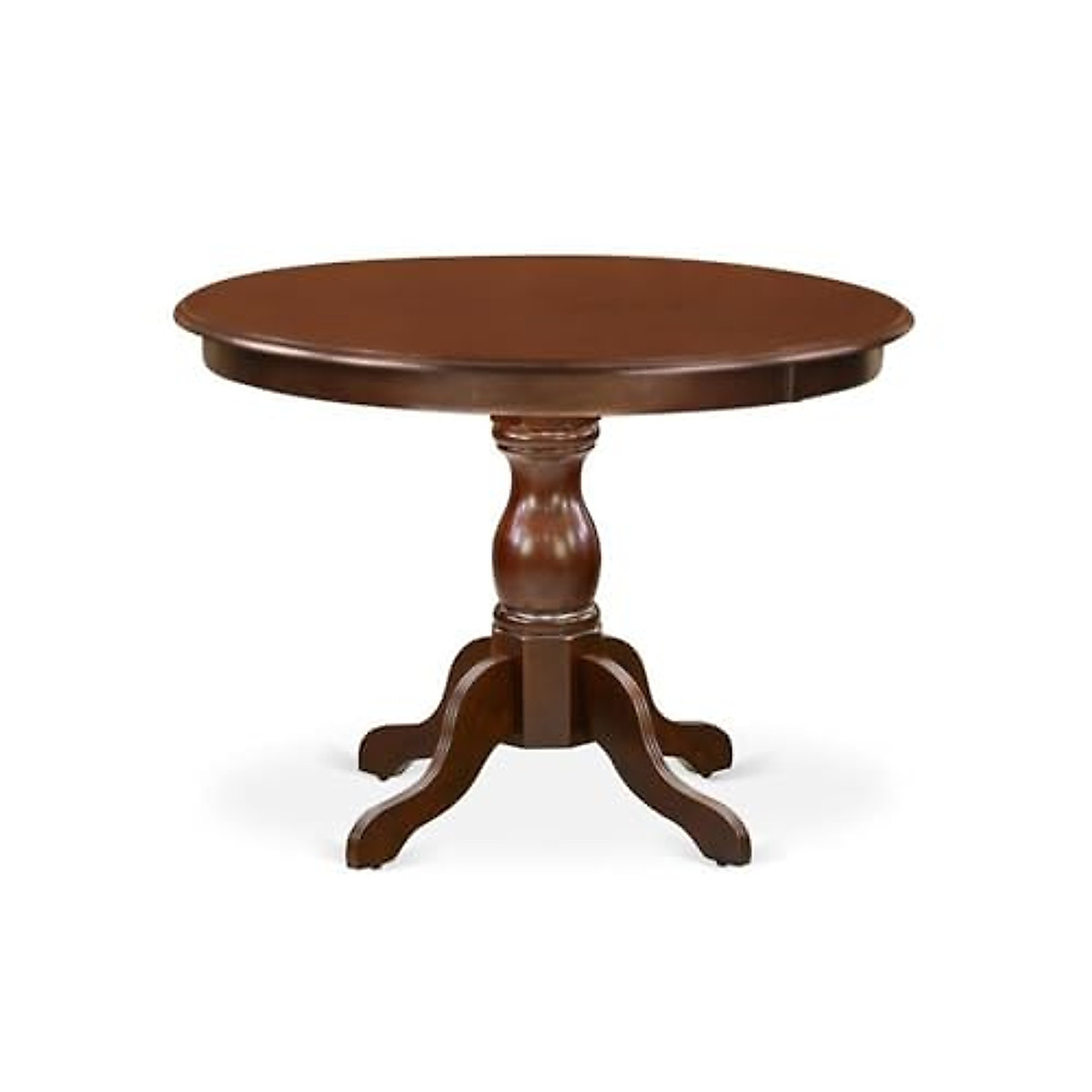 East West Furniture HLDL5-MAH-W 5 Piece Kitchen Table Set for 4 Includes a Round Dining Table with Pedestal and 4 Dining Room Chairs, 42x42 Inch, Mahogany