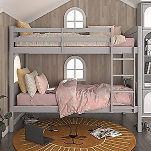 Hillsdale, Alexis Contemporary Wood Arch Twin Over Twin Size Bunk Bed, Gray