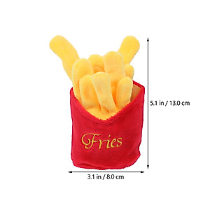 POPETPOP Dog Chew Toys, Plush Stuffed Puppy Chew Toys Shaped Plush Dog Toy Pack Hot Dog French Fries Plush Dog Toy for Small Medium Dogs