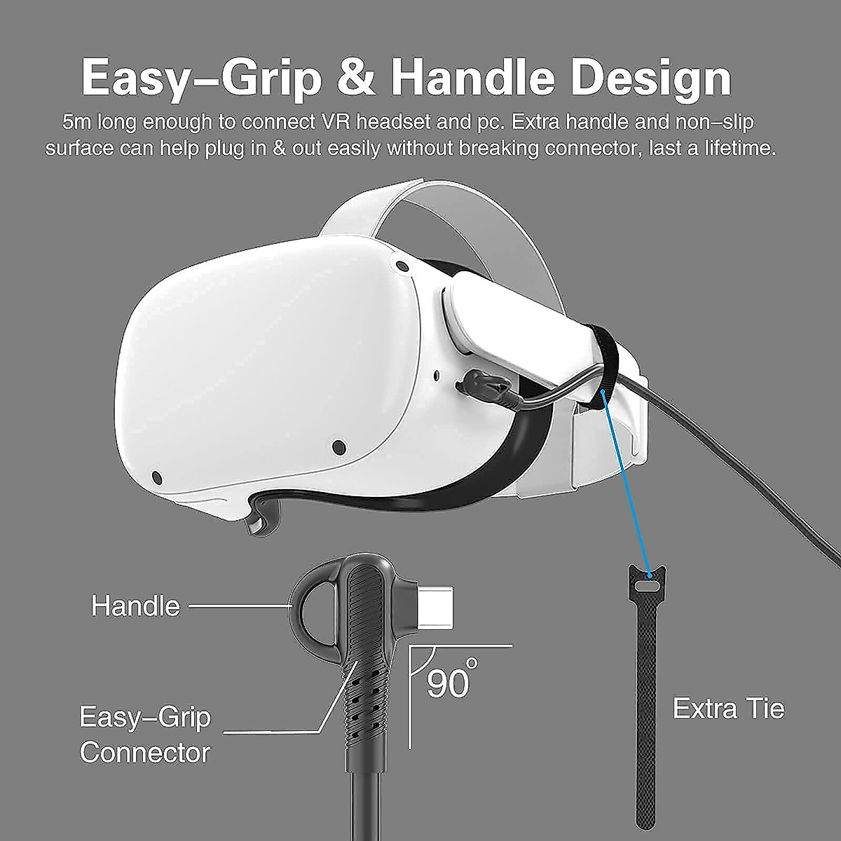 Cleaning Tool & Long Link Cable for Oculus Quest 2/1