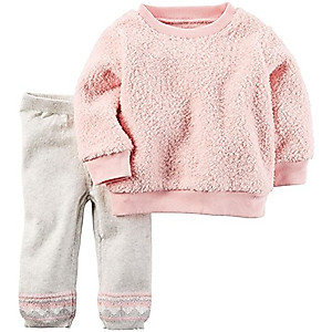Carter's Baby Girls' 2 Pc Sets 127g226, Pink Sherpa, 24M