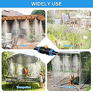 LADER Misters for Outside Patio, Misting Cooling System, 62FT (19M) Misting Line + 22 Brass Mist Nozzles + a Brass Adapter(3/4"), Water Mister System for Outside Patio, Garden, Greenhouse, Trampoline