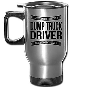 Shirt Luv Dump Truck Driver Travel Mug Gifts - Funny Appreciation Thank You For Men Women New Job 14 oz Mug Silver