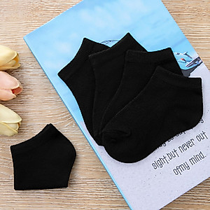 Tenpluszero 20 Pairs Toddler Kids Socks Half Cushion Low Cut Ankle Socks Boy Girl Athletic Socks (Black, 2-4 Years)