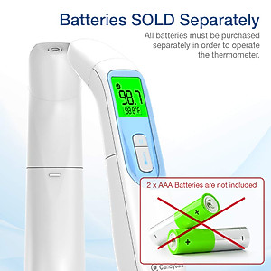 CandyCare Touchless Smart Infrared Thermometer with LCD Digital Screen (3-in-1 Measurement) for Adult and Kid, Temperature Gun Reading Detection on Forehead and Ear (Battery NOT Included)