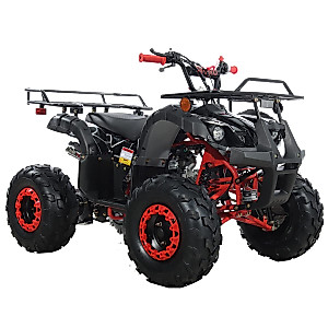 X-PRO 125cc ATV 4 Wheels Quad 125 ATV Quads with LED Lights, Big 19"/18" Tires!(Spider Black, Factory Package)