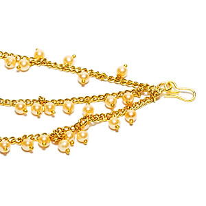 Bindhani Indian Bahubali Style Long Tassel With Multiple Small Jhumki Earring & Back Hair Chain For Women