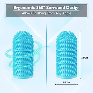 Petiepaw Dog Toothbrush,Dog Finger Toothbrush for Dog Teeth Cleaning,Dog/Puppy Tooth Brushing Kit,Cat Toothbrush with Full Surround Bristles,Finger Toothbrush for Dogs/Cats