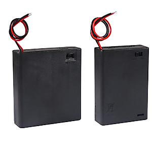 DORHEA 8PCS AA Battery Holder with Cover AA Battery Holder Case with ON/Off Switch 1.5V, 1/2/3/4 x 1.5V Series DIY Battery Storage Boxes, 1/2/3/4/5 Slots Black Plastic Batteries Case for AA Battery