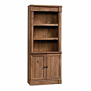 Sauder Palladia Library with Doors, Vintage Oak Finish & Palladia File Cabinet, Vintage Oak Finish
