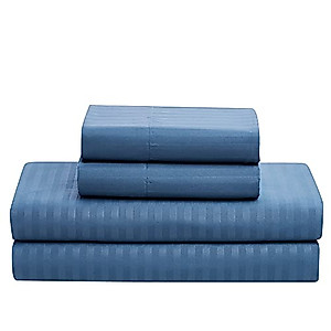 Queen Comforter Set 8 Piece Bed in a Bag with Bed Skirt, Fitted Sheet, Flat Sheet, 2 Pillowcases, 2 Pillow Shams, Queen, Denim