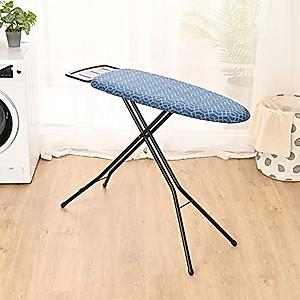 APEXCHASER Ironing Board with Iron Rest, 2 Heat Resistant Covers and Seven-Level Adjustable Heights, Space-Saving Iron Boards with Heavy Sturdy Metal Legs