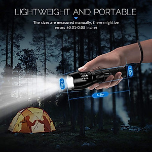 MAXIAEON LED Rechargeable Flashlight Set, Bright 8000 Lumens Tactical Flashlights High Lumens with 5 Modes, Waterproof Tactical Flashlights for Outdoor Emergency Camping Hiking