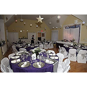 Mountclear 12-Pack Disposable Plastic Tablecloths 54" x 108" Rectangle Table Cover (Silver)