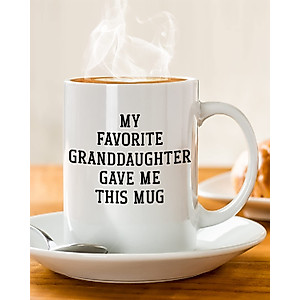 KAAYEE Grandma Gifts & Grandpa Gifts from Granddaughter, Chrismas Mothers day Birthday Gifts for Grandma, Gifts for Grandpa Fathers Day, My Favorite Granddaughter Give Me This Mug