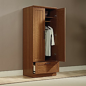 Sauder 411802 HomePlus Wardrobe/Storage Cabinet, L: 28.98" x W: 20.95" x H: 71.18", Sienna Oak finish