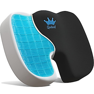 Gel Seat Cushion for Office Chair Coccyx Cushion for Tailbone Pain Relief - Memory Foam Car Seat Cushion for Back Chair Cushion for Desk Chair, Wheelchair, Computer Sciatica Pillow for Sitting