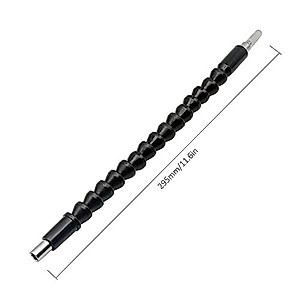 QISF 2Pcs 105 Degree 1/4 Inch Right Angle Drill Adapter Hex Shank Screwdriver Angled Bit Holder Power Drill Tool(1Pcs Short & 1Pcs Long) + 1Pcs Flexible Angle Extension Bit Kit for Screwdriver &Drill