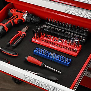 Mayouko Magnetic Socket Accessory Holder Organizer, Magnetic Bits Tray, Holds Socket Adapter, Universal Joint, Drill Bits, Bit Holder, Accessory Not Included