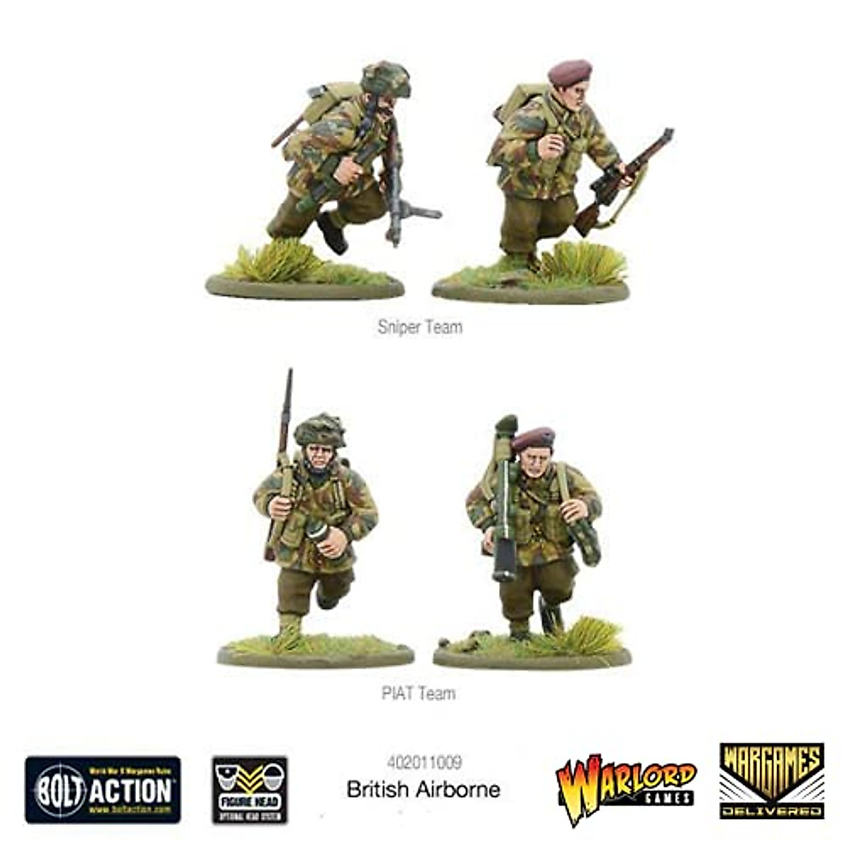 Wargames Delivered Bolt Action Miniatures - British Airborne Troop Set, World War 2 Miniatures, 28mm Scale Plastic Army Men for Miniature War Game by Warlord Games