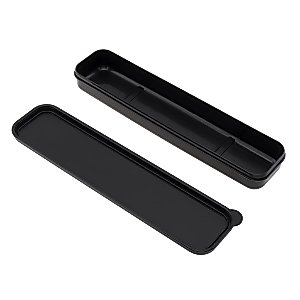 OriGlam Portable Flatware Box Travel Tableware Storage Case, Simple Tableware Storage Box Case for Cutlery Kit (Black)