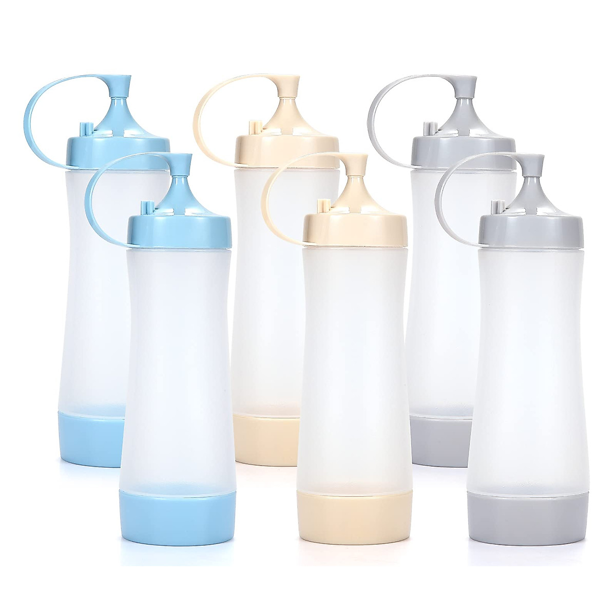 Qiuhome Condiment Squeeze Bottle for Sauces, 12 oz, Clear (6)